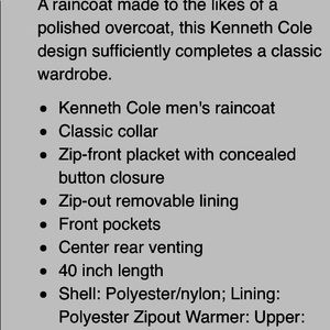 Kenneth Cole | Jackets & Coats | Nwt Kenneth Cole Radnor Rain Coat R38 ...